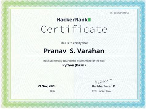 Pranav S Varahan On Linkedin Just Earned My Python Certificate From