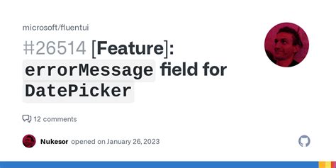 Feature `errormessage` Field For `datepicker` · Issue 26514