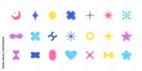 Gradient Abstract Blur Shapes Blurry Heart And Floral Aesthetic Elements Colorful Soft