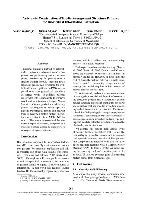 Pdf Automatic Construction Of Predicate Argument Structure Patterns