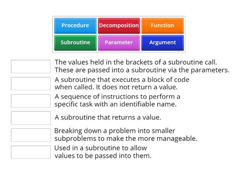 Subroutines 1 Match Up