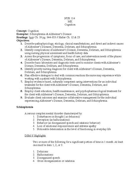 Cognition Lecture Notes Nur 114 Mk Cognition Concept Cognition