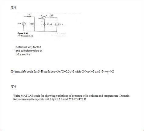 Solved Determine V T For T And Calculate Value At T Chegg