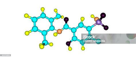 Xipamide Molecular Structure Isolated On White Stock Illustration
