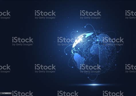 글로벌 네트워크 연결입니다 세계 지도 포인트와 라인 구성의 개념은 글로벌 비즈니스 벡터 일러스트 레이 션 3차원 형태에 대한 스톡 벡터 아트 및 기타 이미지 Istock