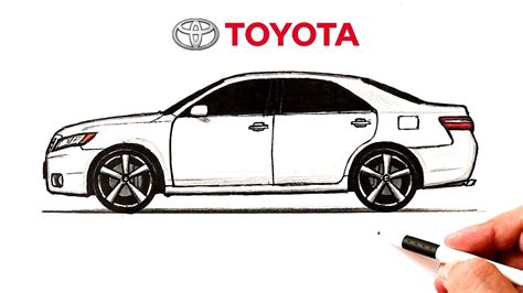 Как нарисовать машину Тойота Камри Youtube