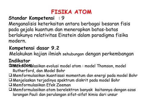 Perkembangan Model Atom Pptx