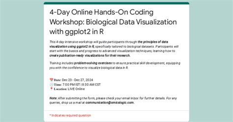 Omicslogic Biology As Data Science On Linkedin 4 Day Online Hands On Coding Workshop