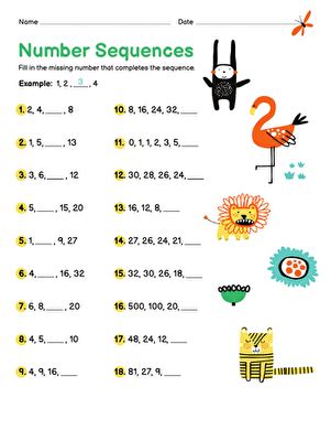 Number Sequences Interactive Worksheet Education Com Worksheets Library