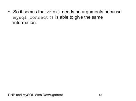 Php And Mysql Web Development Ppt