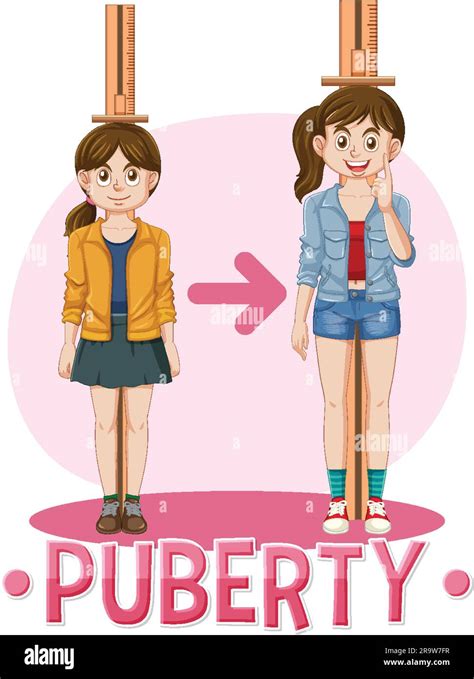Puberty Girl Vector Concept Illustration Stock Vector Image And Art Alamy