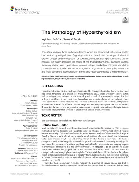 Pdf The Pathology Of Hyperthyroidism
