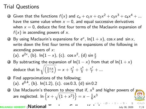 Maclaurins Series Ppt