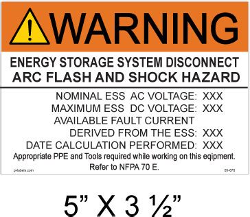 2020 Nec 706 15 C 4 Pv Labels Warning Energy Storage System