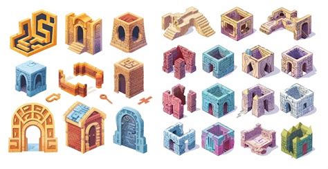 Premium Vector Arcade Labyrinths Games Right Or Wrong Paths And Doors Entrance Leisure Challenge