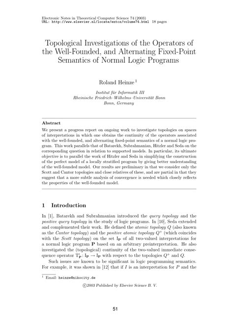Pdf Topological Investigations Of The Operators Of The Well Founded