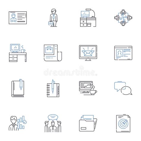 Graphic Designer Line Icons Collection Creativity Artistry