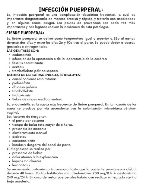 Infección Puerperal Pdf Parto Trombo