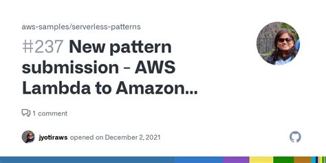 new pattern submission aws lambda to amazon rekognition · issue 237