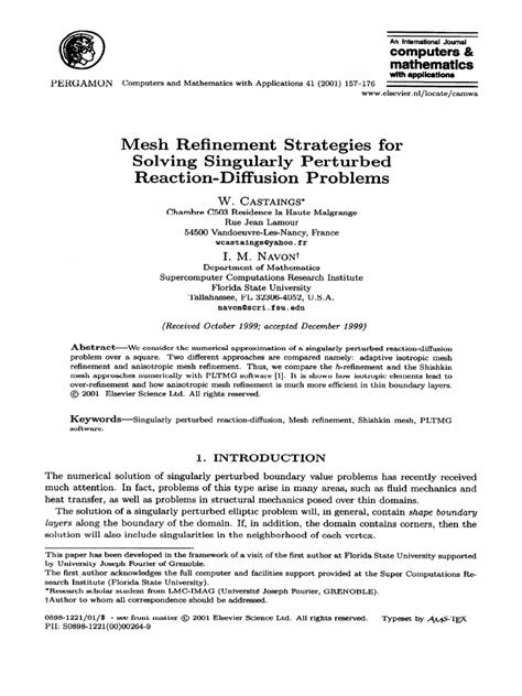 mesh refinement strategies for solving singularl 2001 computers