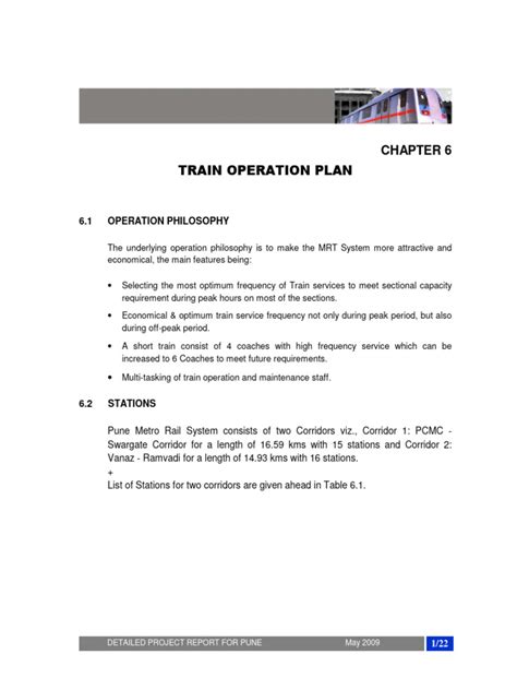 Train Operation Plan Pdf Train Rapid Transit