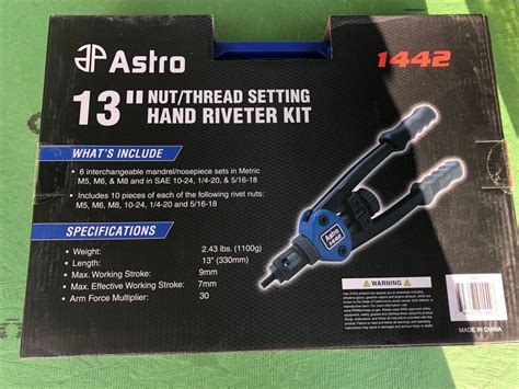 Astro Nut Thread Setting Hand Riveter Kit Ford Transit USA Forum