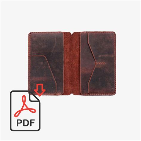 Leather Wallet Pattern Pdf Diy Leather Wallet Template Leather
