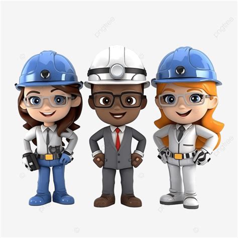 فريق مهندس رسوم متحركة ثلاثي الأبعاد مجموعة من المهندسين المبدعين