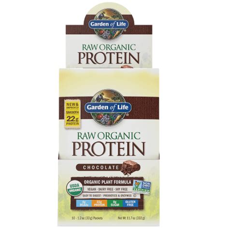 Raw Organic Protein Chocolate Cacao Each Single Serv Packs By Garden