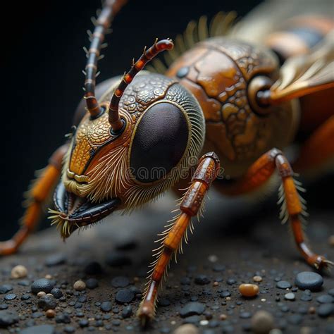 Detailed Close Up Of A Realistic Insect With Intricate Textures And