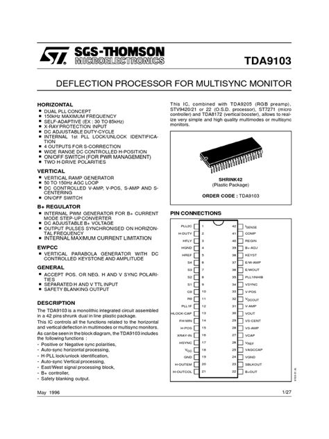Deflection Processor For Multisync Monitor Horizontal Pdf