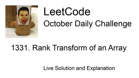 1331 Rank Transform Of An Array Day 231 Leetcode October Challenge
