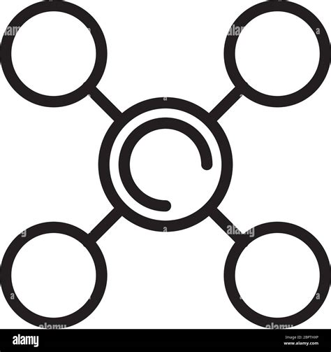 Atom Molecule Line Style Icon Stock Vector Image Art Alamy