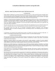 Babes Attendance System Using QR Code Abstract Docx A Babes Attendance System Using QR