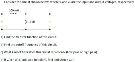 Solved Consider The Circuit Shown Below Where Vi And Vo Are The Input