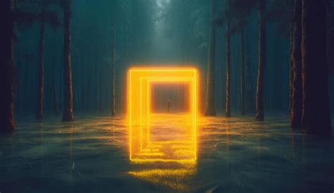 premium ai image cubic neon portal