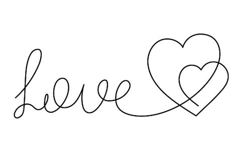 마음 한 줄 연속 윤곽 발렌타인 데이를위한 손으로 그린 낭만적 인 텍스트 디자인을 가진 사랑의 단어calligraphy 동기 부여 인용문 필기 글자 편집 가능한 획 귀여운에