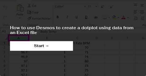 how to use desmos to create a dotplot using data from an excel file