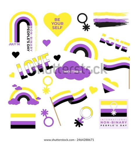 Non Binary Clipart Set Pride Flag Gender Stock Vector Royalty Free