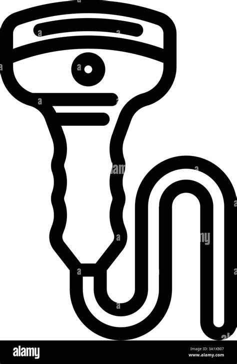 Echocardiogram Probe Cardiology Line Icon Vector Illustration Stock