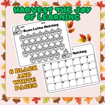 Acorn Letter Matching Uppercase And Lowercase Thanksgiving Fall Literacy