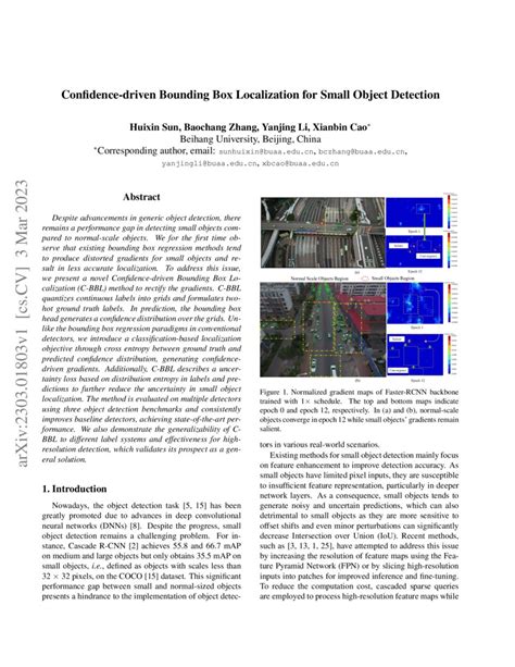Confidence Driven Bounding Box Localization For Small Object Detection