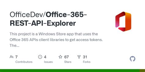 Github Officedev Office Rest Api Explorer This Project Is A Windows Store App That Uses