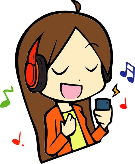 Girl Listening Music Vector Music Experience Headphones Audio