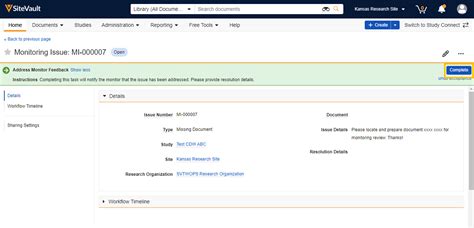 Accept And Complete Monitoring Issue Tasks SiteVault Help