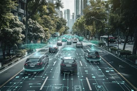 Modern Urban Roads Intelligent Vehicle Autonomous Driving Premium Ai