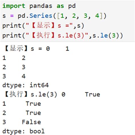 判断series中的每个值是否小于或等于指定值seriesle指定值python Series类 小于 Csdn博客