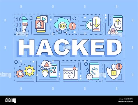 Hacked Word Concepts Blue Banner Stock Vector Image And Art Alamy