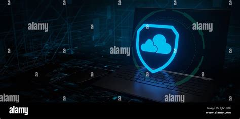 Cybersecurity Cloud Concept Protection On The Internet 3d Illustration