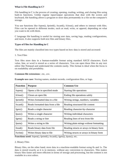 What Is File Handling In C Pdf Computer File Pointer Computer